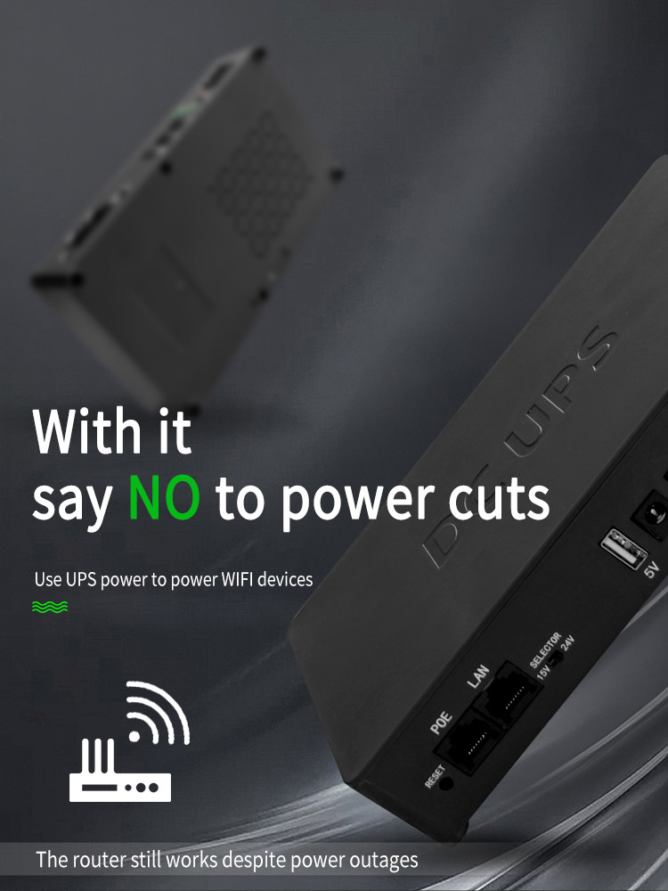 Mini UPS Power Backup UPS Power Supply With Lithium Batteries For Wifi ...